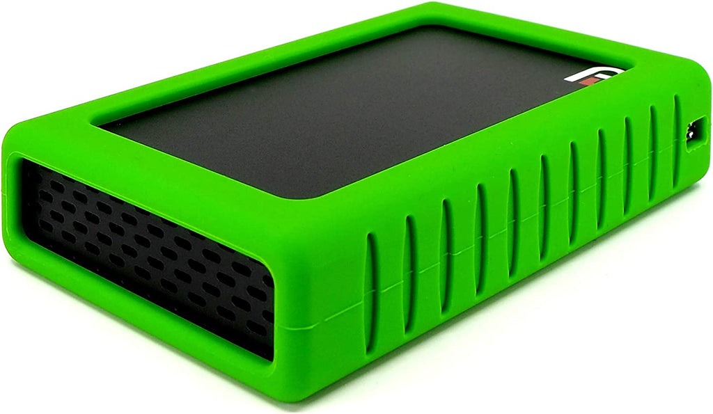 FD Duo Mobile 2 Bay RAID Aluminum Enclosure Silicone Green Bumper (DMR ...