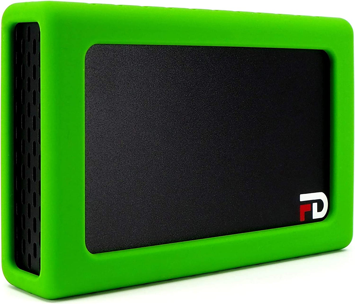 FD Duo Mobile 2 Bay RAID Aluminum Enclosure Silicone Green Bumper (DMR ...
